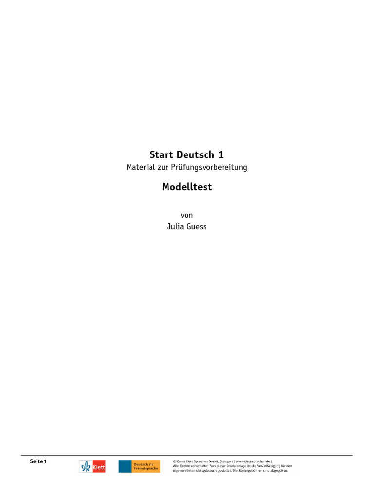 Start Deutsch 1 (Schüler) | PDF