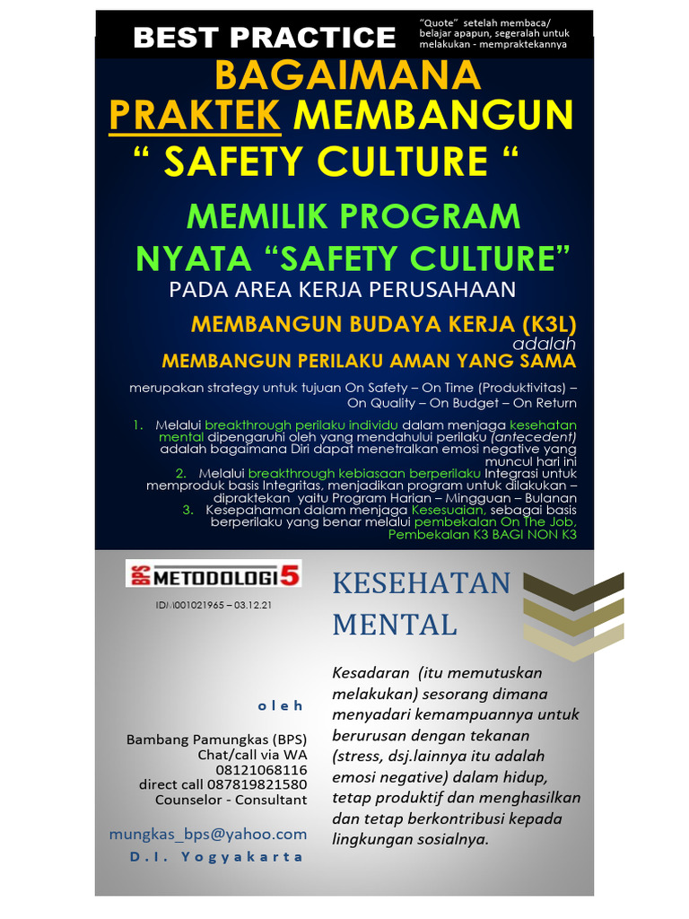 Bps - Praktek Membangun Safety Culture | PDF