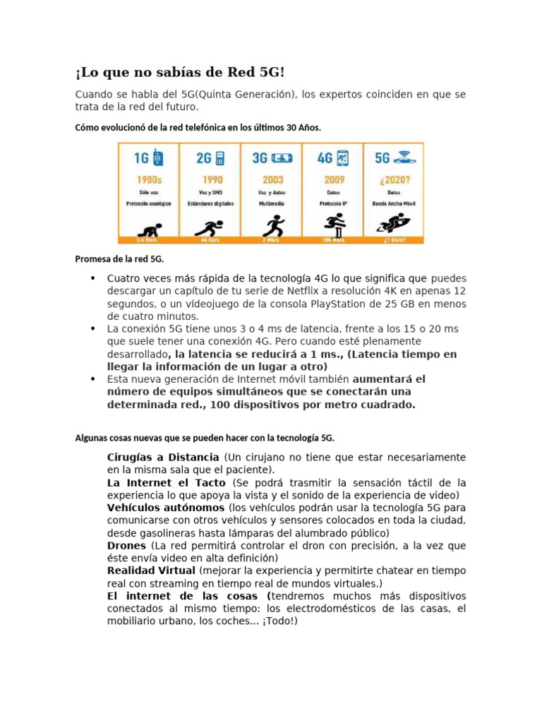 Lo que no sabías de Red 5G | PDF
