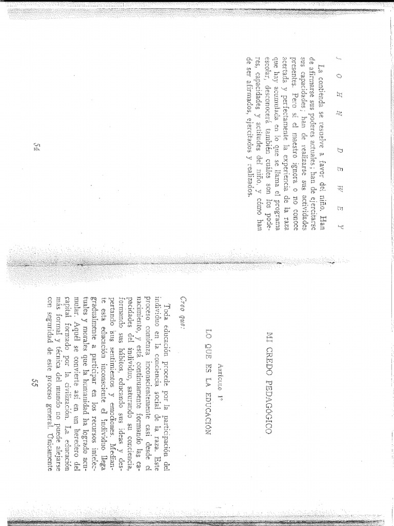 Dewey MI CREDO PEDAGOGICO | PDF