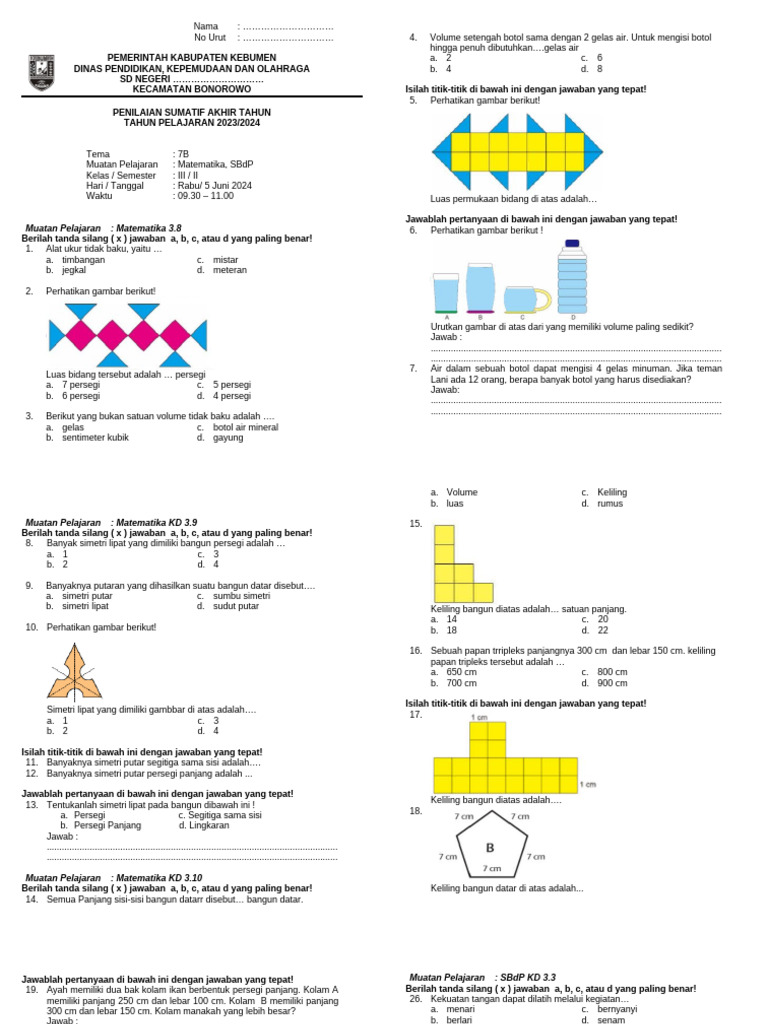 Soal Psat Tema 7B | PDF