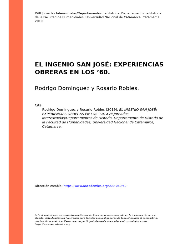 Rodrigo Dominguez y Rosario Robles (2019) - EL INGENIO SAN JOSÉ ...