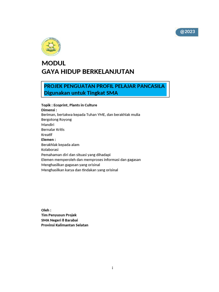 MODUL Ecoprint BLM B.edit | PDF