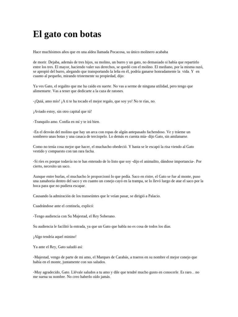 El Gato Con Botas | PDF