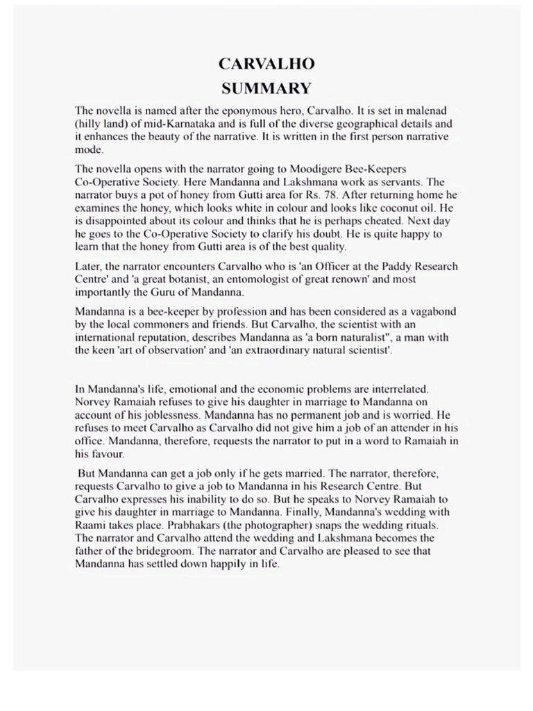 Carvalho Summary | PDF