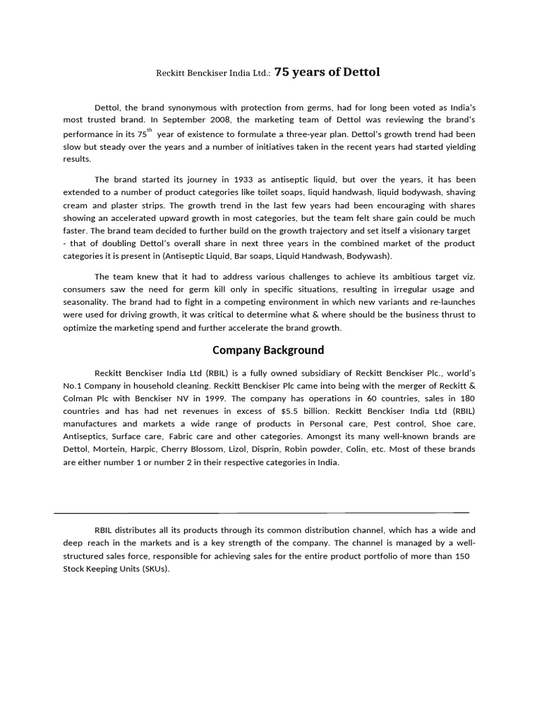 Dettol Case | PDF