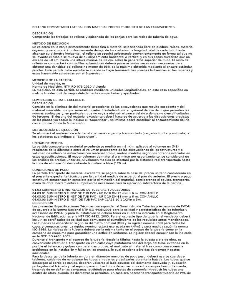 Relleno Compactado Lateral Con Material Propio Producto de Las ...