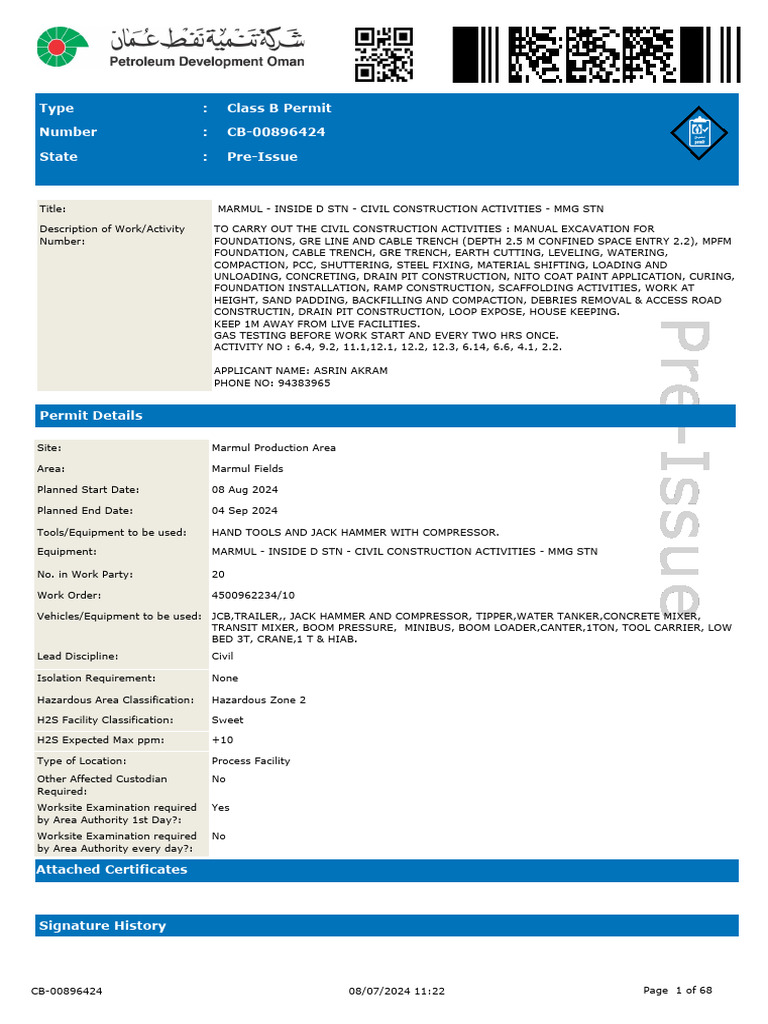 Type Class B Permit | PDF