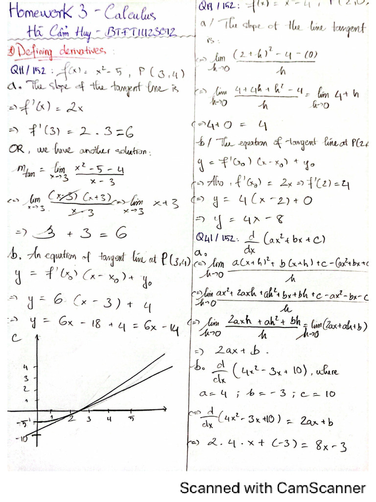 Homework 3 - Calculus 1 | PDF