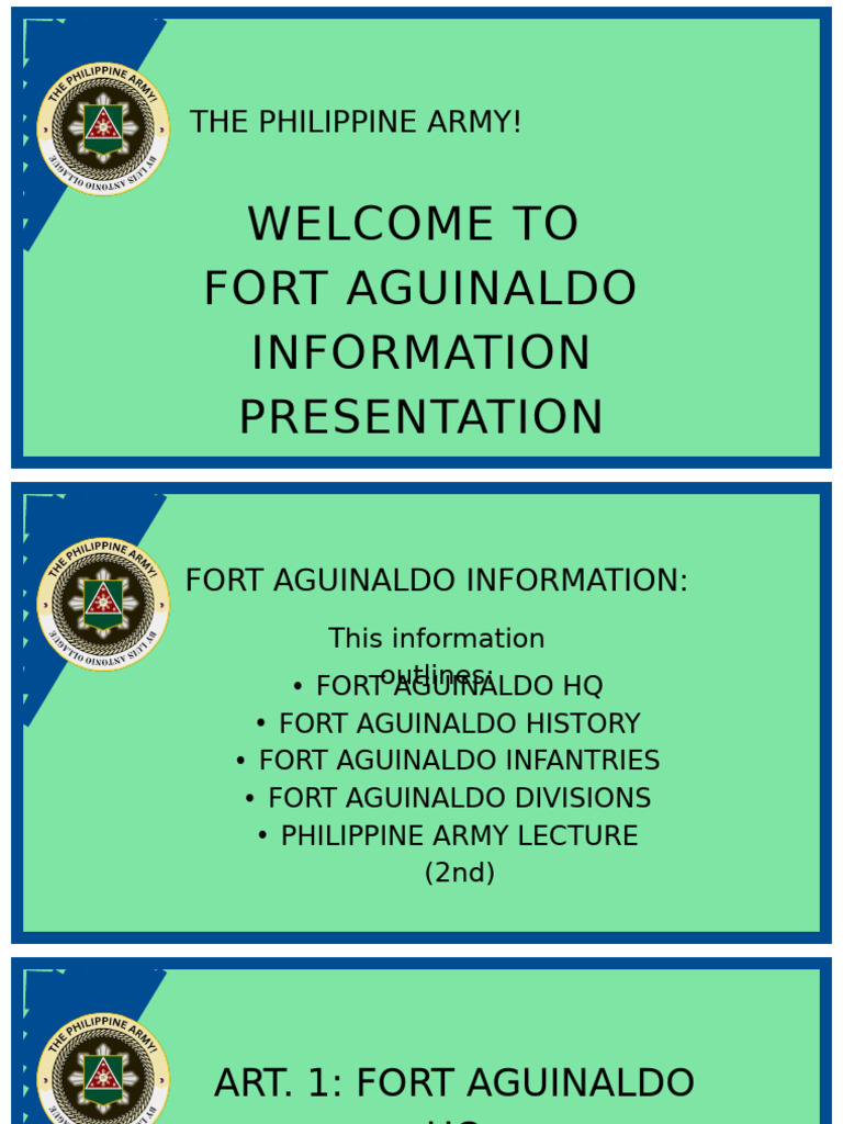 Welcome To Fort Aguinaldo I, - 20240821 - 121713 - 0000 | PDF