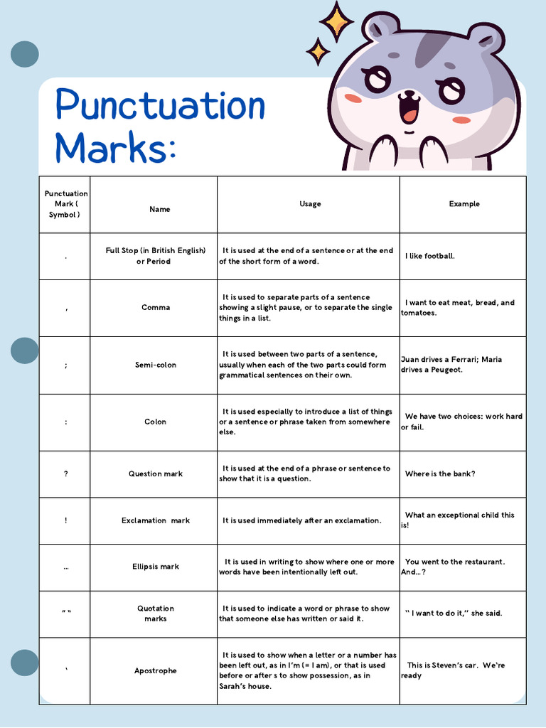 Punctuation Marks | PDF