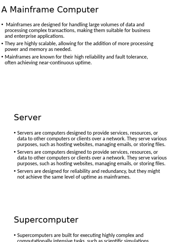 A Mainframe Computer | PDF