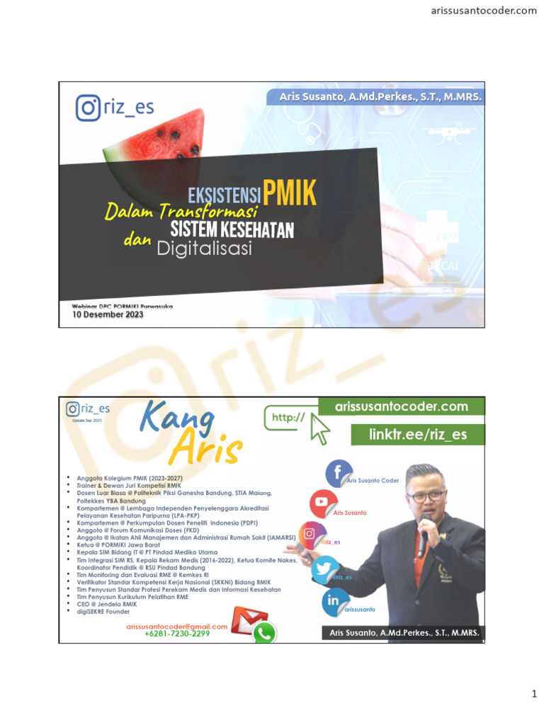 (Share) Eksistensi PMIK Dalam Transformasi Sistem Kesahatan Dan ...