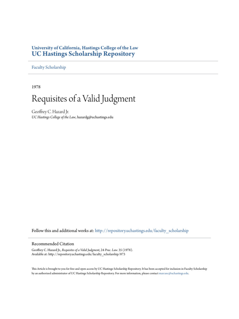 Valid Judgment Requirements Explained | PDF | Jurisdiction | Social Science