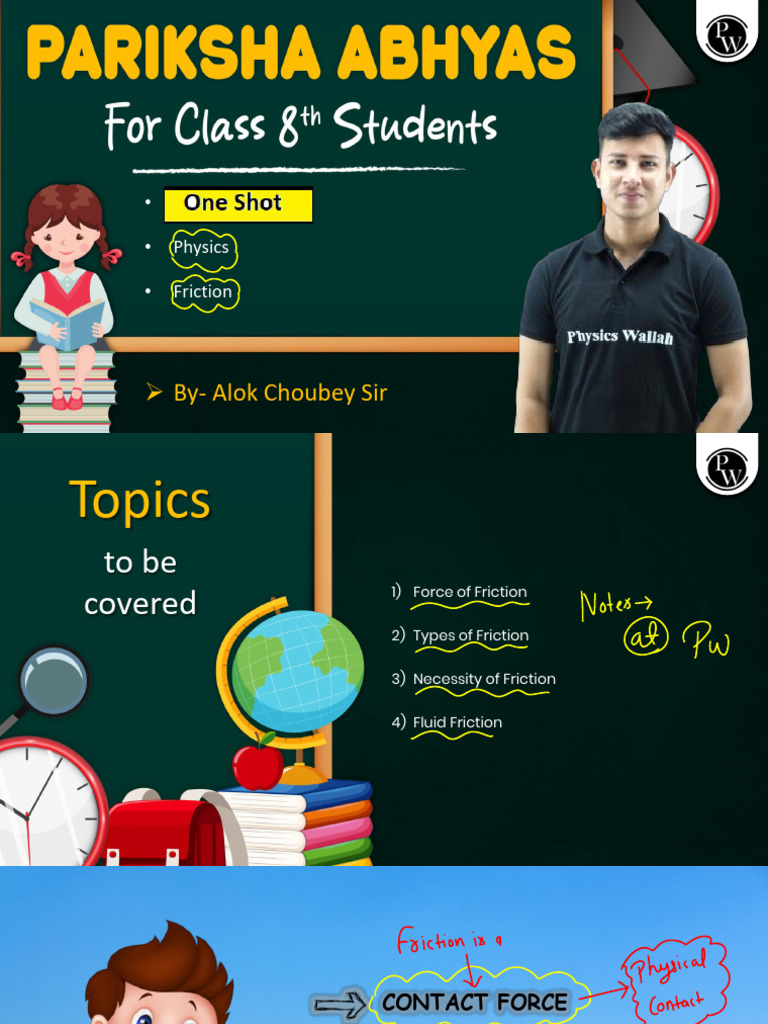 FRICTION - Class Notes - Pariksha Abhyas | PDF