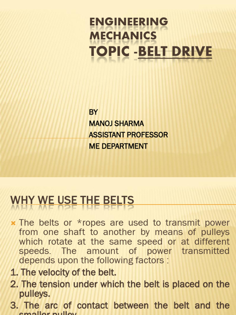 Belt, Rope and Gear Drive | PDF | Belt (Mechanical) | Science & Mathematics