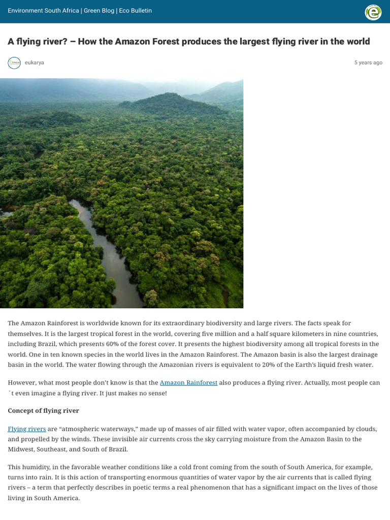 A Flying River - How The Amazon Forest Produces T | PDF