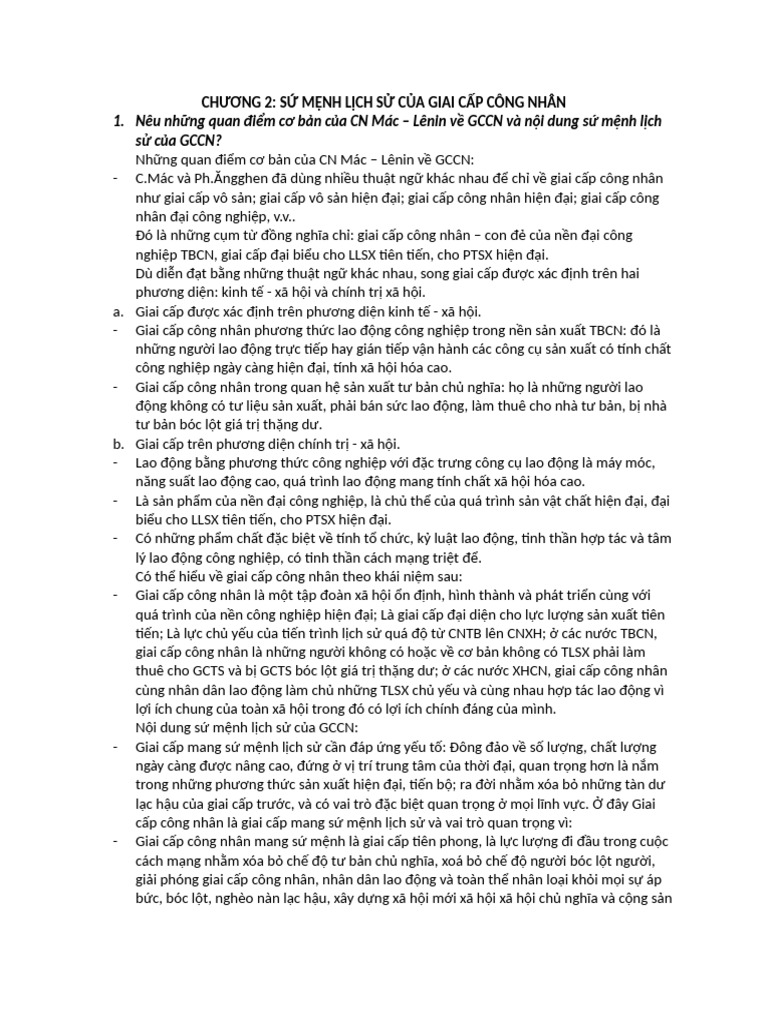 Chương 2 CNXHKH | PDF