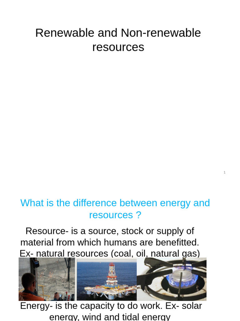 Renewable and Non Renewable Resources | PDF