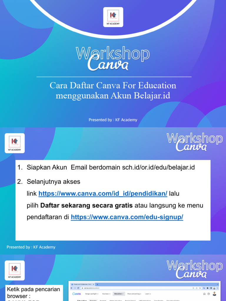 Cara Daftar Canva For Education Menggunakan Akun Belajar 3 | PDF ...