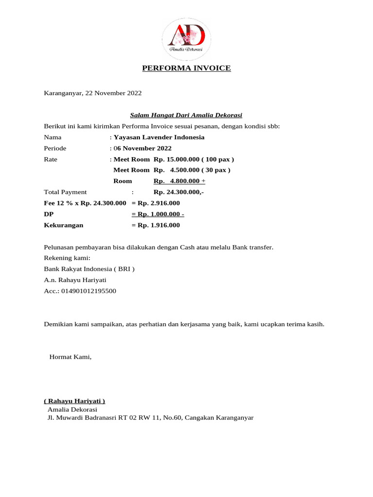 Performa Invoice | PDF