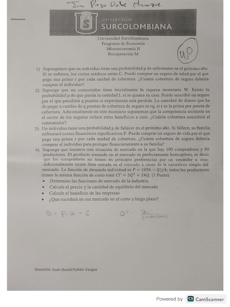 Recuperación Parcial 1 Micro 2 | PDF