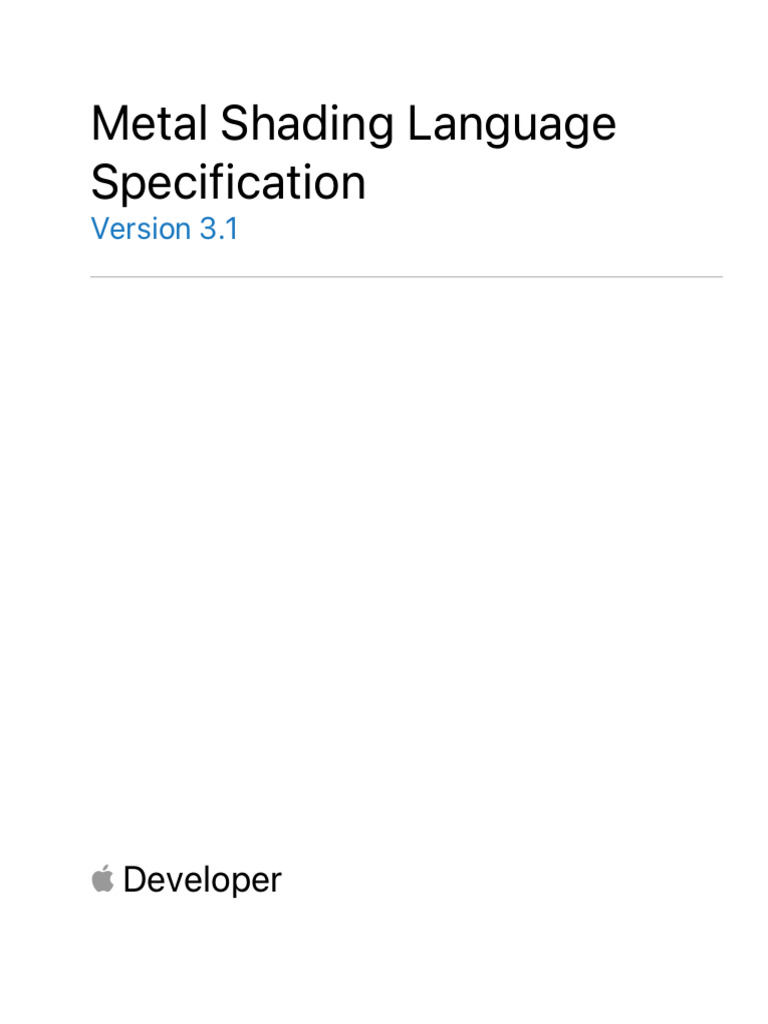 Metal Shading Language Specification | PDF