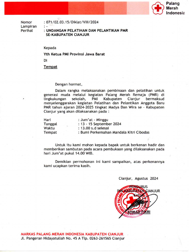 Surat PMI JABAR | PDF