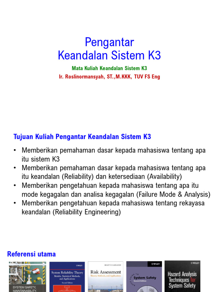 Keandalan System K3 - ILMU HSE | PDF