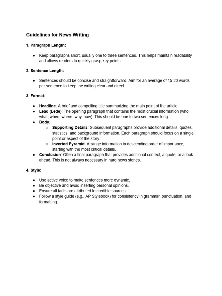 News & Feature Writing Guidelines by Narlah | PDF