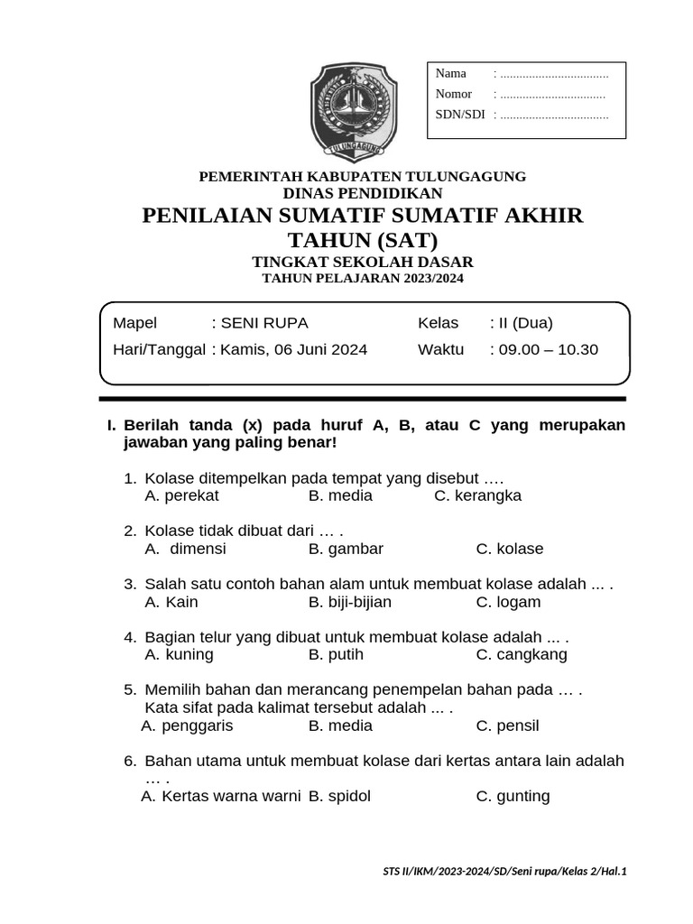 Sumatif Akhir Tahun 2024 | PDF