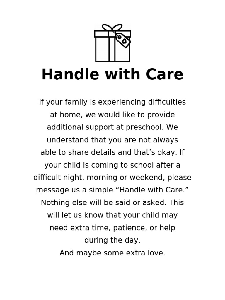 Handle With Care Note | PDF