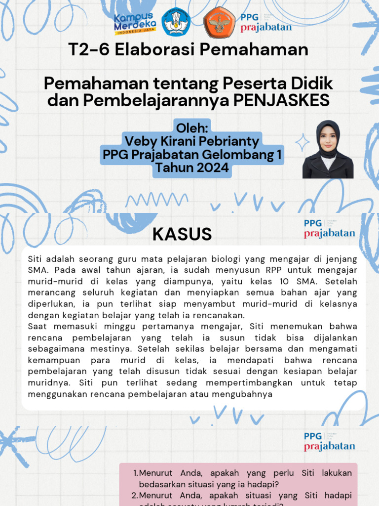 T2-6 Elaborasi Pemahaman (Pemahaman Tentang Peserta Didik Dan Pembelajarannya PENJASKES) | PDF