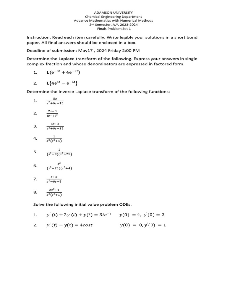 Problem Set 1 Finals Pdf