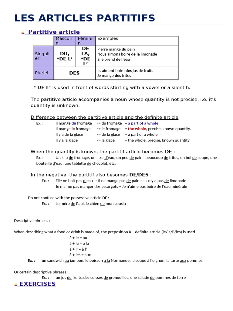 Partitif Articles | PDF