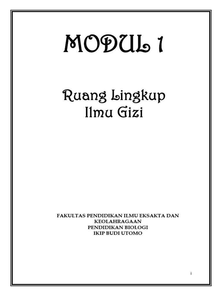 Modul 1 Ruang Lingkup Ilmu Gizi | PDF