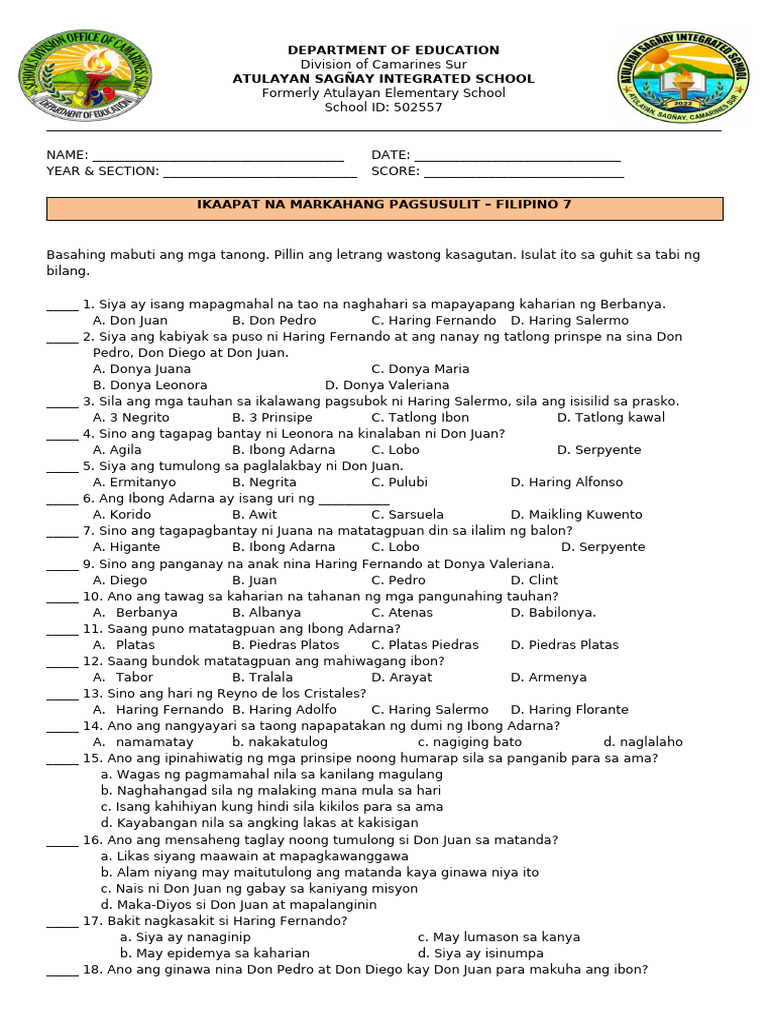 4TH TQ - Fil.7 | PDF