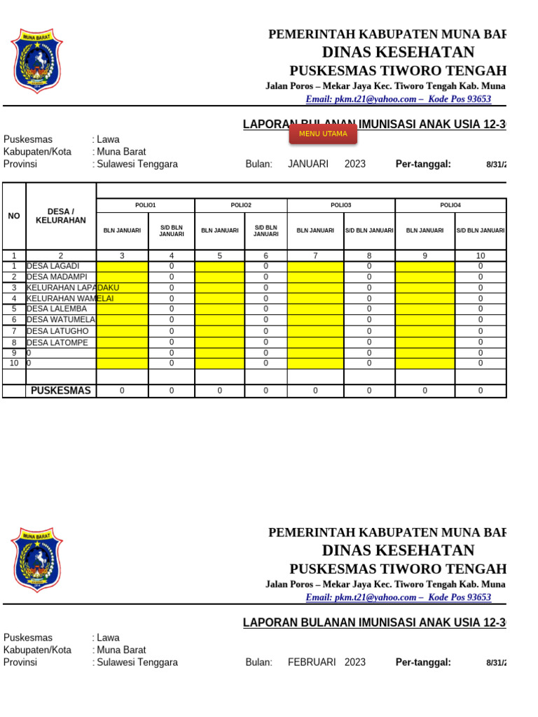 Imunisasi Puskesmas Lawa | PDF