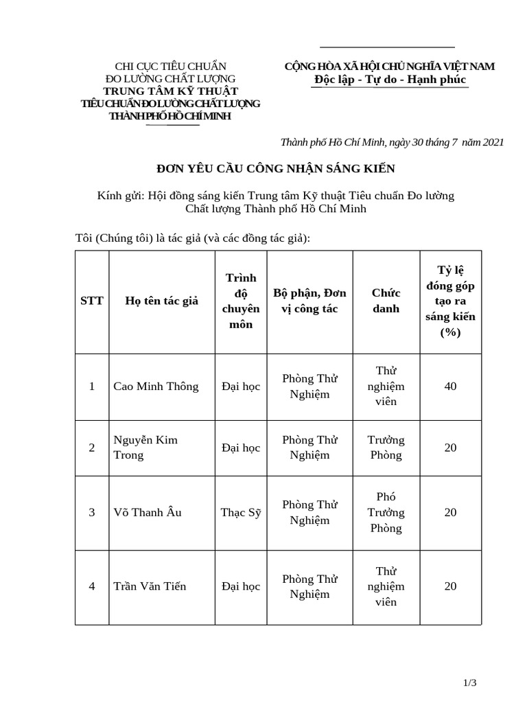 Mau Don Yeu Cau Cong Nhan SK - Quy Trinh HEPA Va UV | PDF