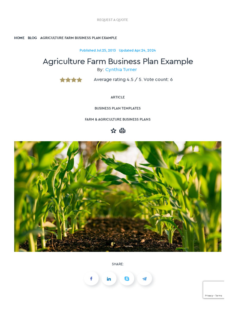 Agriculture Farm Business Plan Example (2024) - OGScapital | PDF