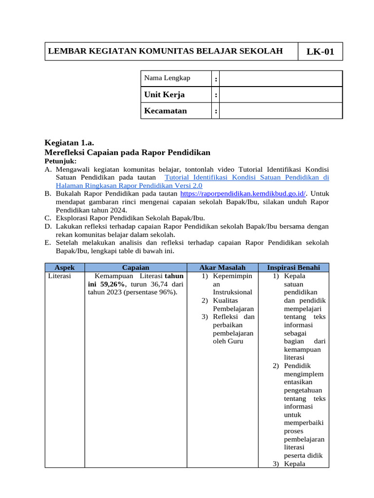 LK-01 Refleksi | PDF