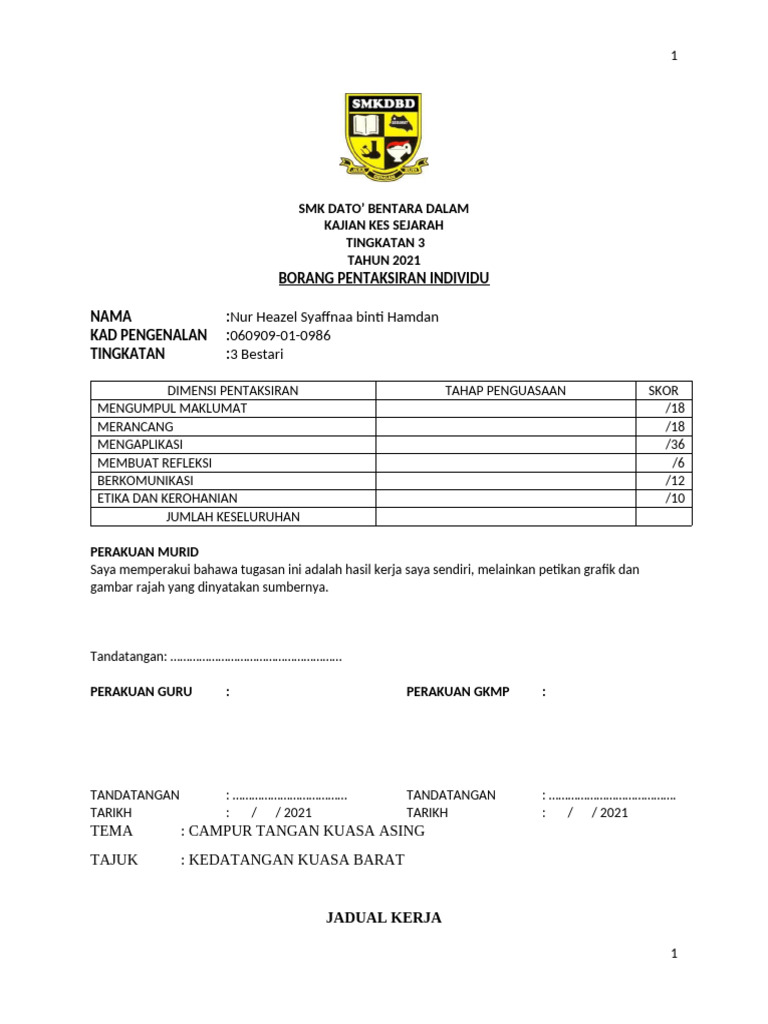 Format Kajian Kes t3 Edited 2021 | PDF