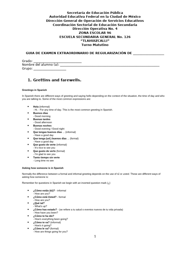 Guia Ingles Secundaria | PDF | Verbo | Conjugación gramatical