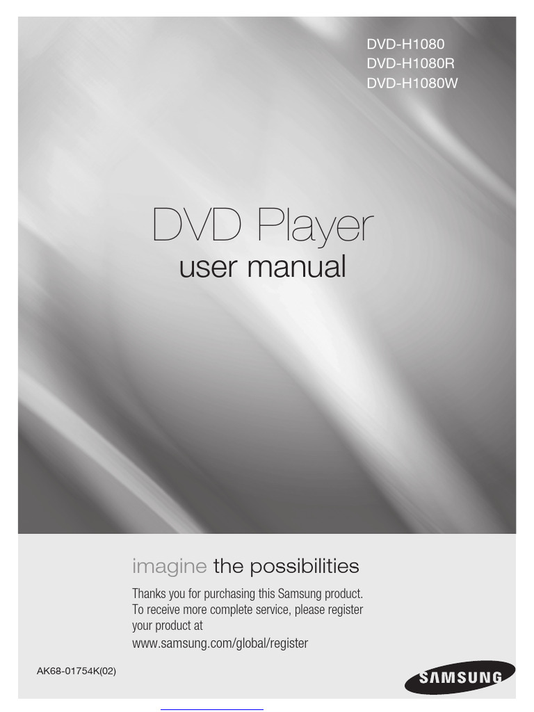 Samsung DVD Player DVD-H1080R | PDF