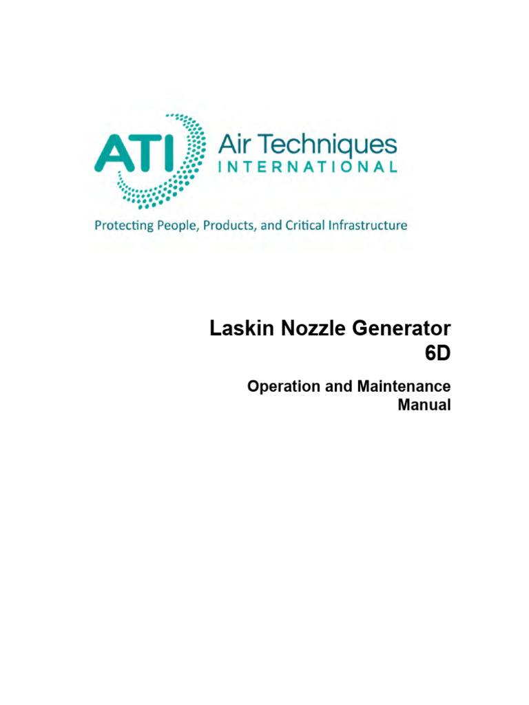 Laskin Nozzle Generator 6D: Operation and Maintenance Manual | PDF