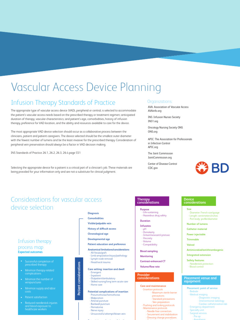BDM-0070 Vascular Access Device Planning Guide | PDF