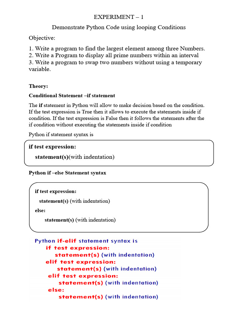 Python Lab Experiments | PDF Python Lab Experiments | PDF