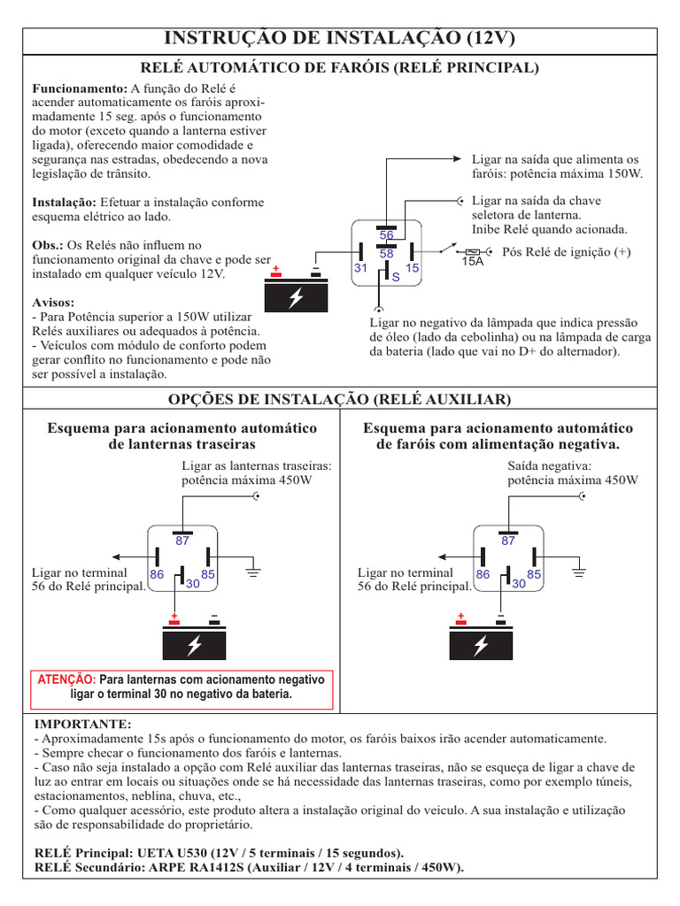 Rele Acendimento Farois | PDF