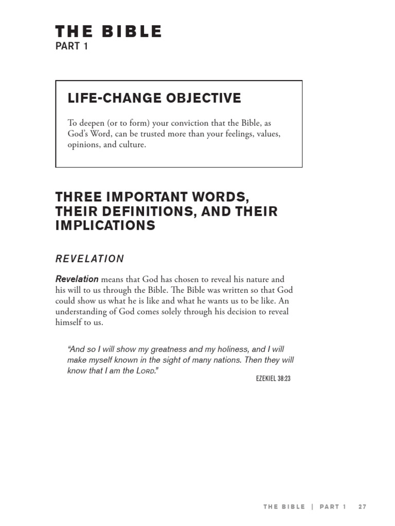 The Bible: Life-Change Objective | PDF
