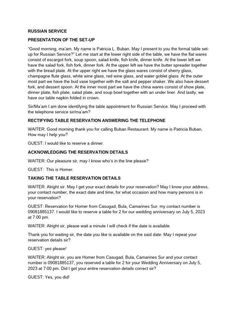 Russian Service | PDF